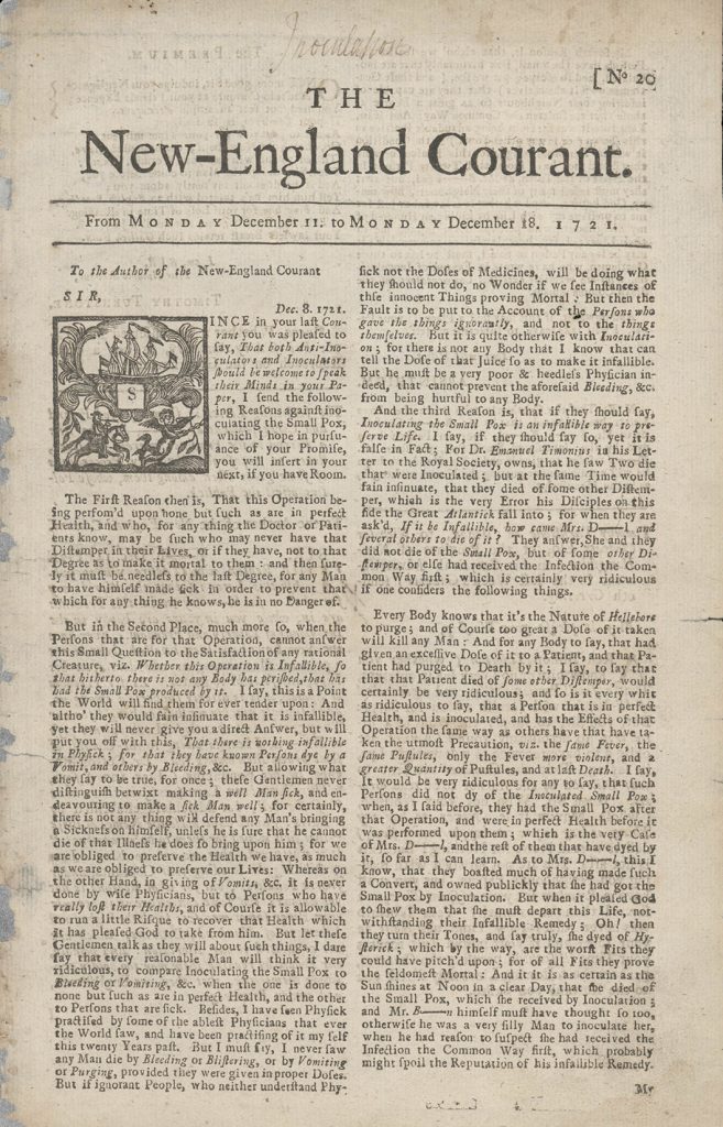 Variolation vs. Vaccination: 18th Century Developments in Smallpox ...