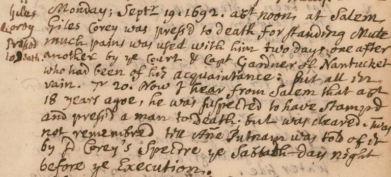 Giles Corey, pressed to death | Beehive