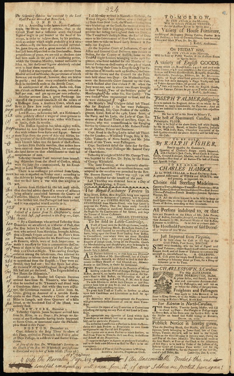 Women’s Labor and Livelihood in 18th Century Boston Newspapers | Beehive