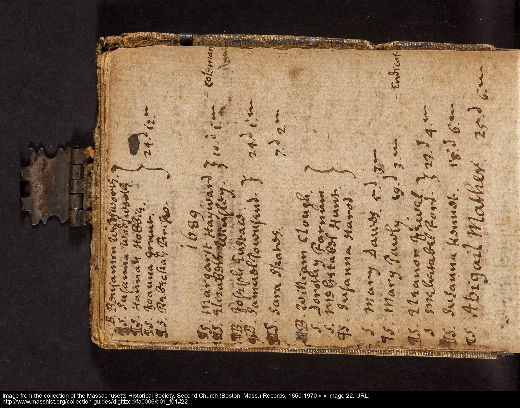 Second Church (Boston, Mass.) Records, 1650-1970