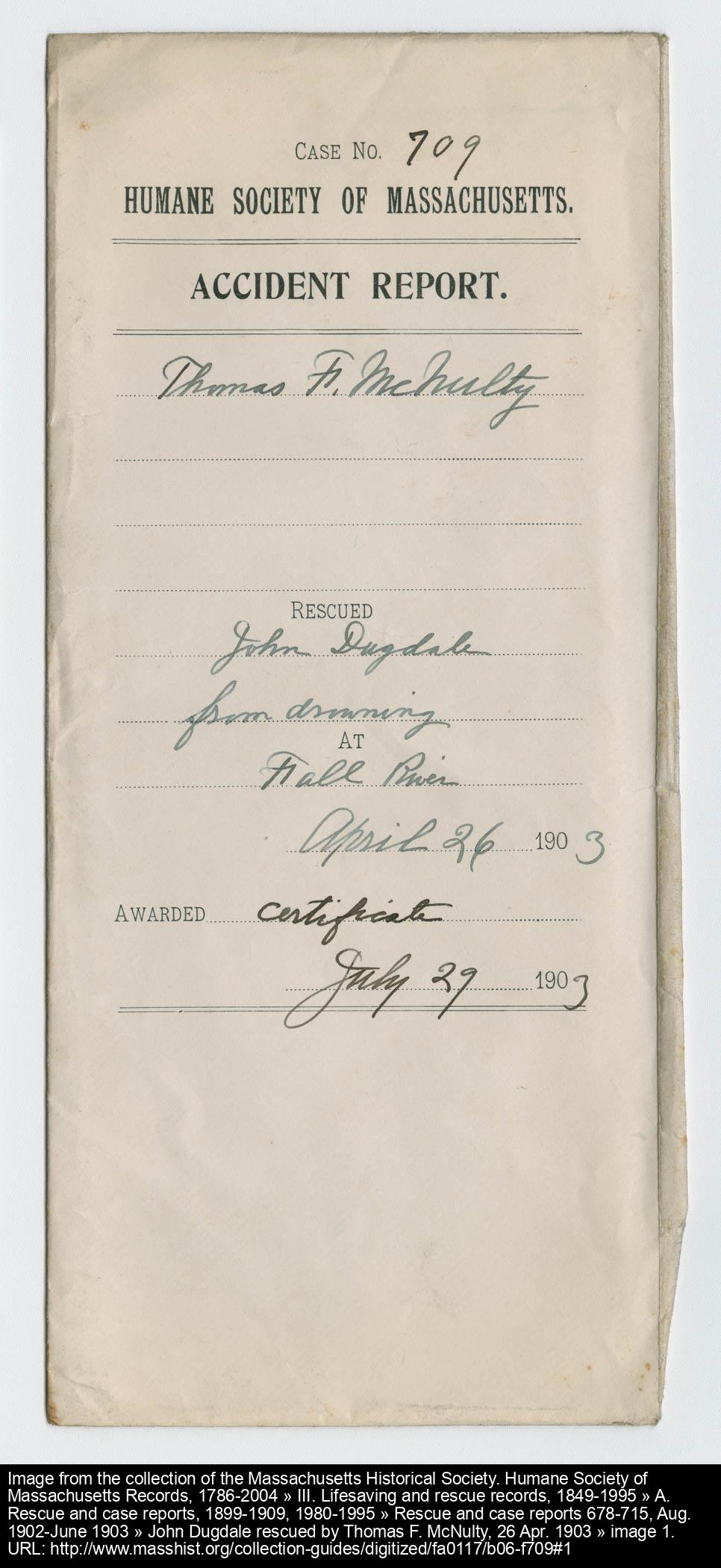 Humane Society of Massachusetts Records, 1786-2004