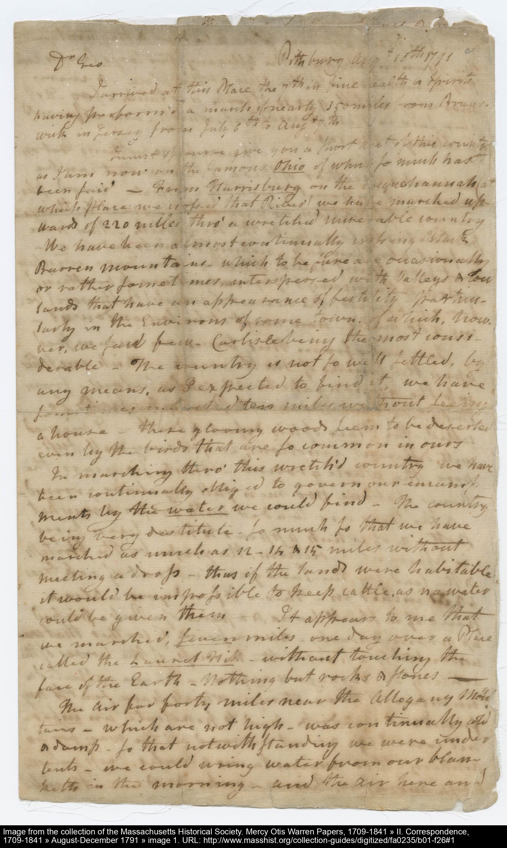 Mercy Otis Warren Papers, 1709-1841