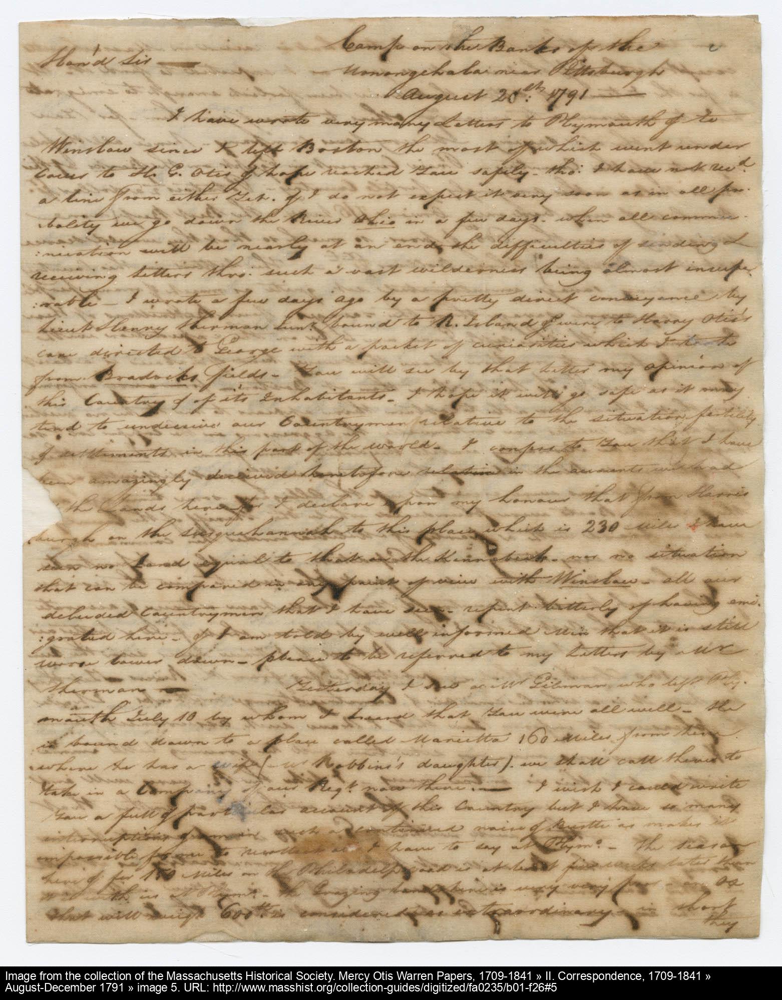 Mercy Otis Warren Papers, 1709-1841