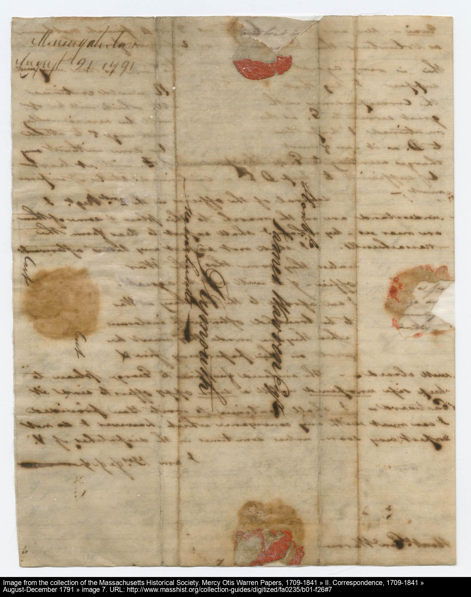Mercy Otis Warren Papers, 1709-1841