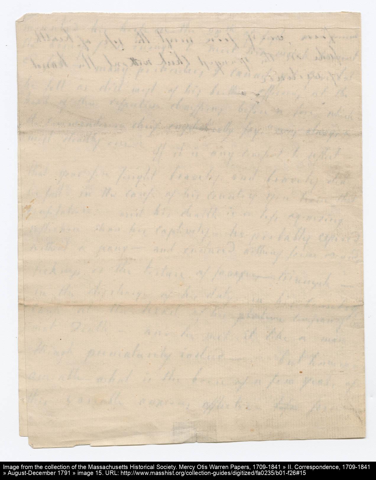 Mercy Otis Warren Papers, 1709-1841