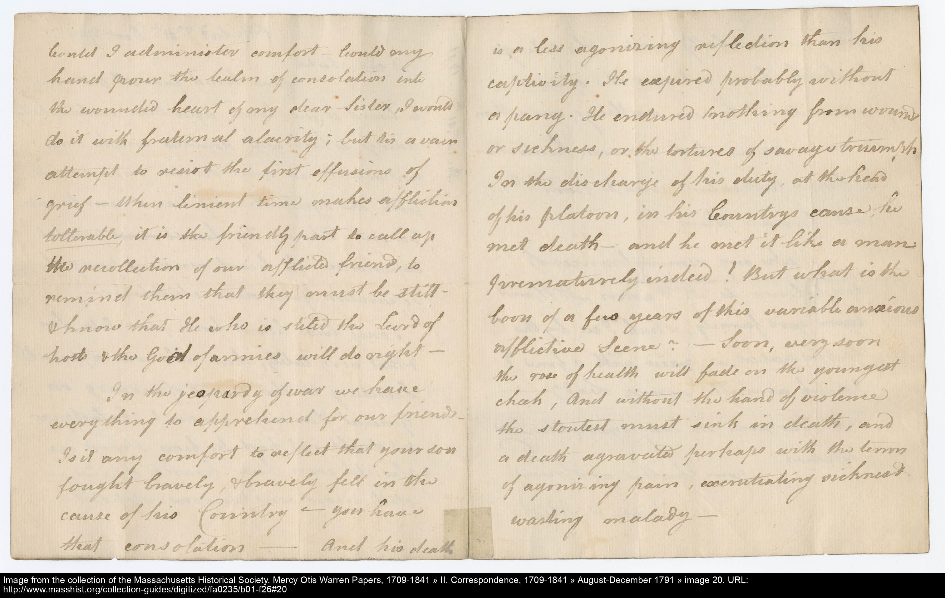 Mercy Otis Warren Papers, 1709-1841