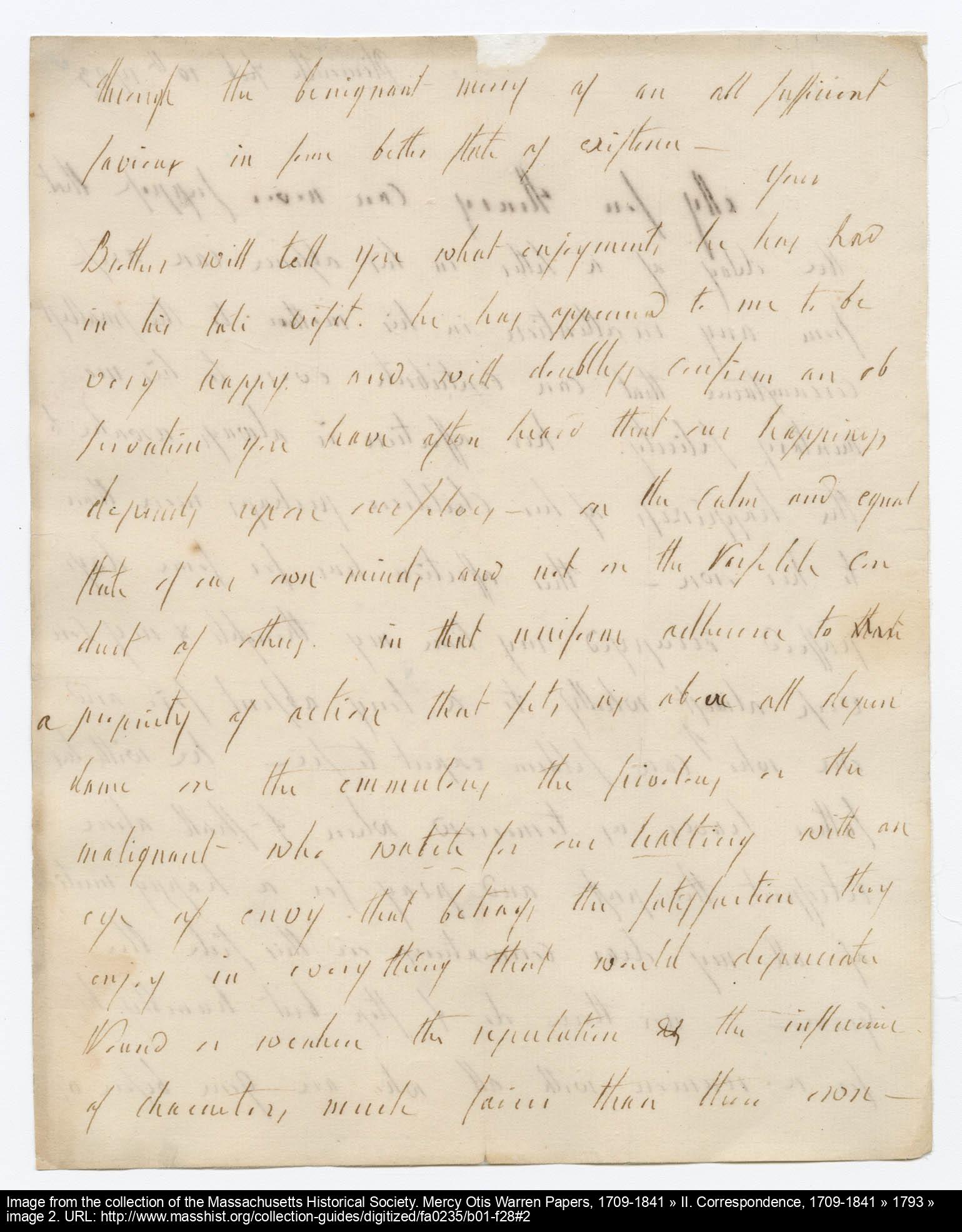 Mercy Otis Warren Papers, 1709-1841