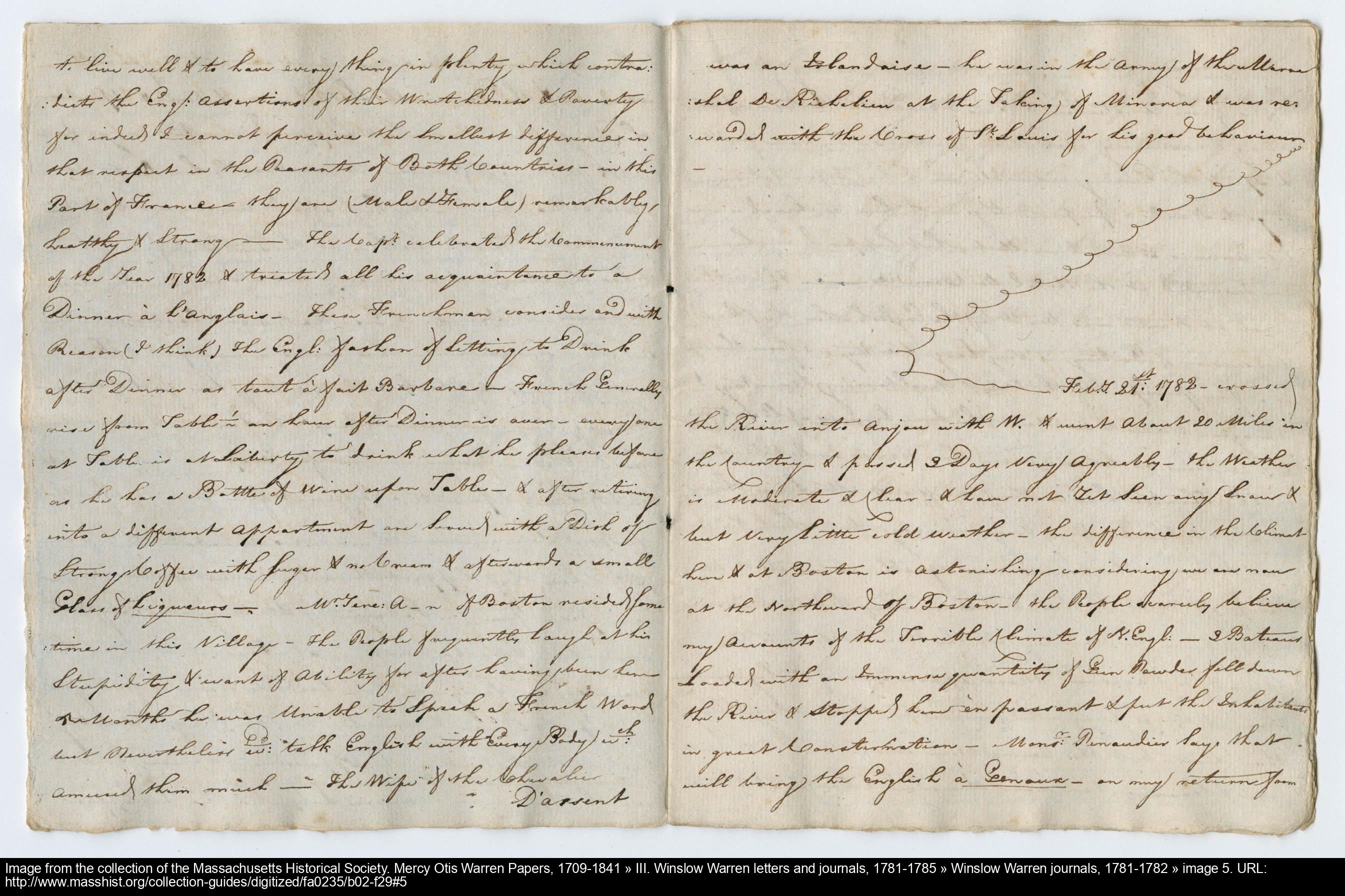 Mercy Otis Warren Papers, 1709-1841