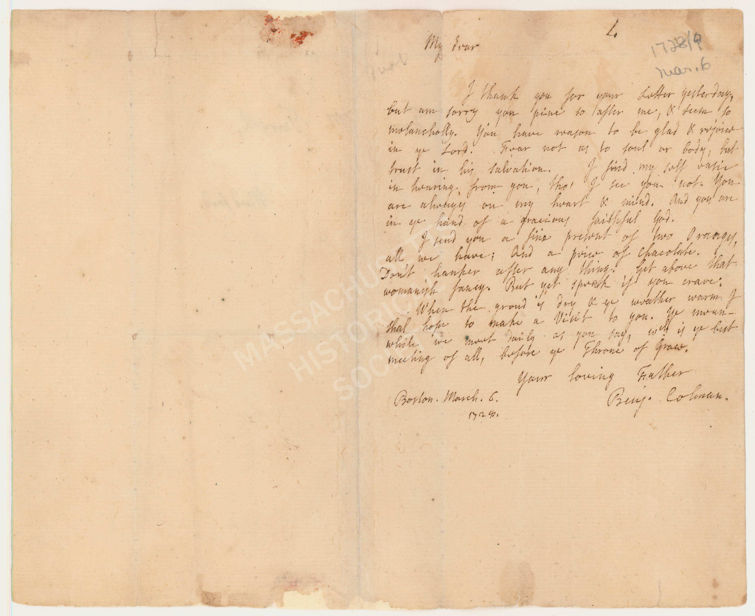 Benjamin Colman Papers, 1641-1806