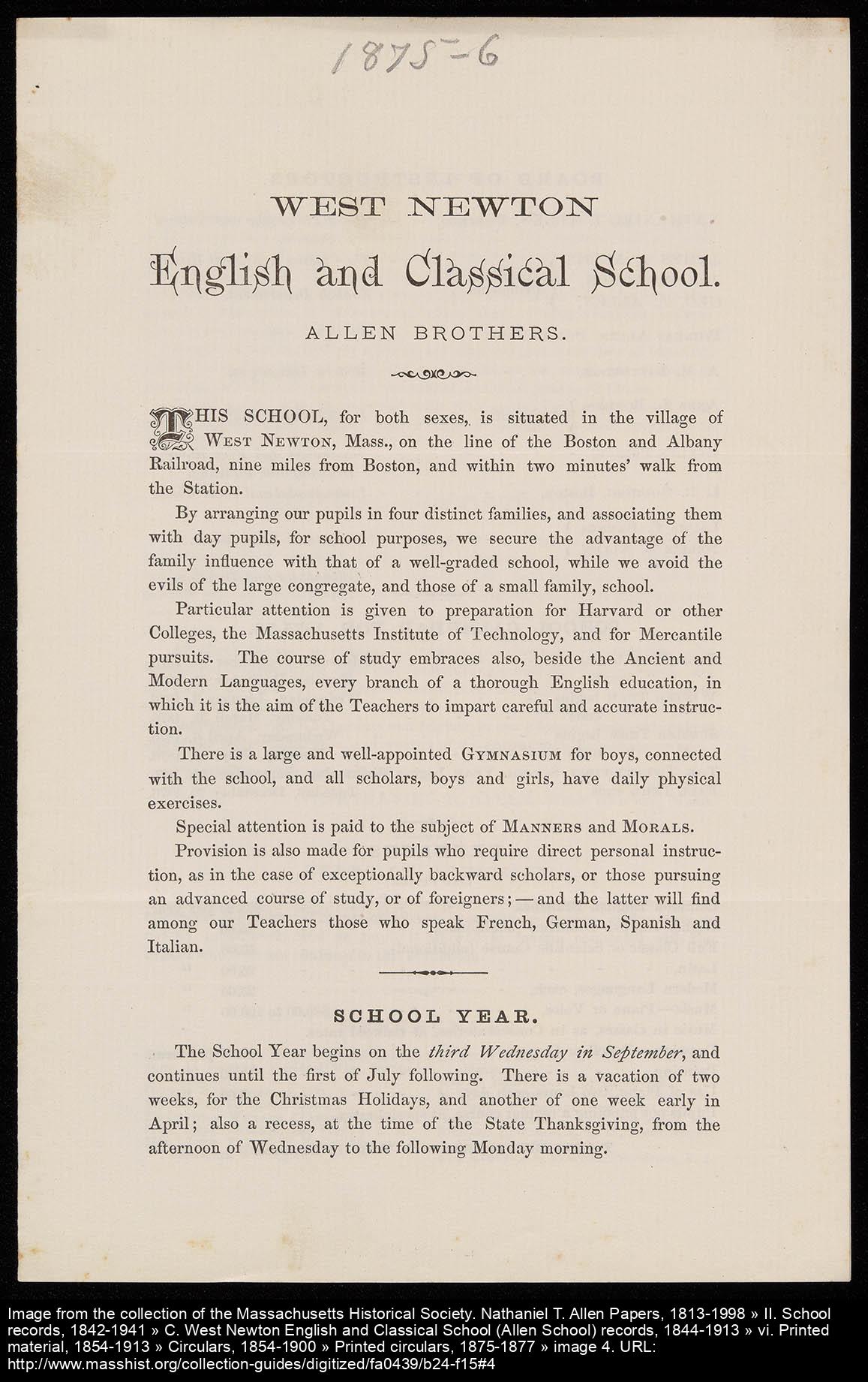 Nathaniel T. Allen Papers, 1813-1998