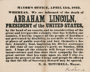 MHS Collections Online: Mayor's Office, April 15th, 1865