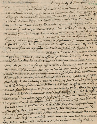 MHS Collections Online: Letter (draft) from Abigail Adams to Thomas ...
