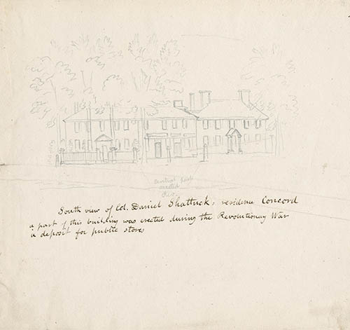MHS Collections Online: South view of Col. Daniel Shattuck’s residence ...