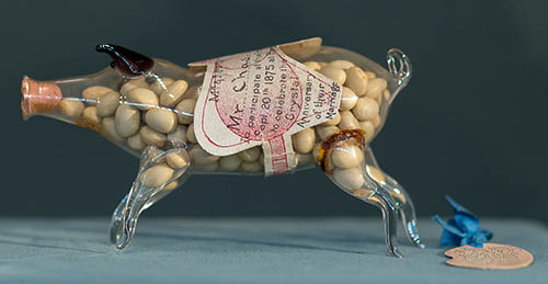 MHS Collections Online: Blown glass pig filled with beans