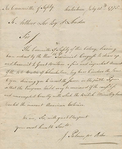 MHS Collections Online: Letter from Joseph Palmer to Arnold Lee, 25 ...
