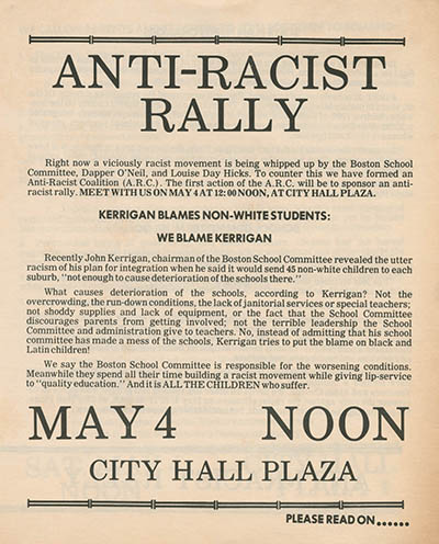 MHS Collections Online: Anti-racist rally : right now a viciously ...