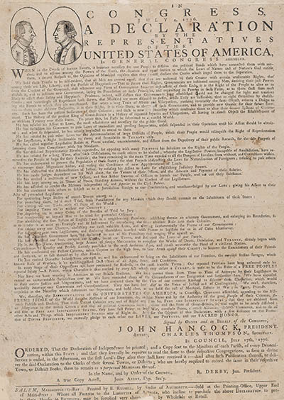 MHS Collections Online: In Congress, July 4, 1776. A declaration by the ...