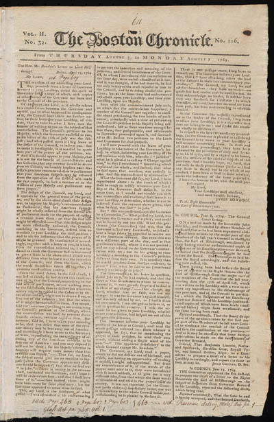 The Boston-Gazette, and Country Journal, 18 April 1768 - Digital ...